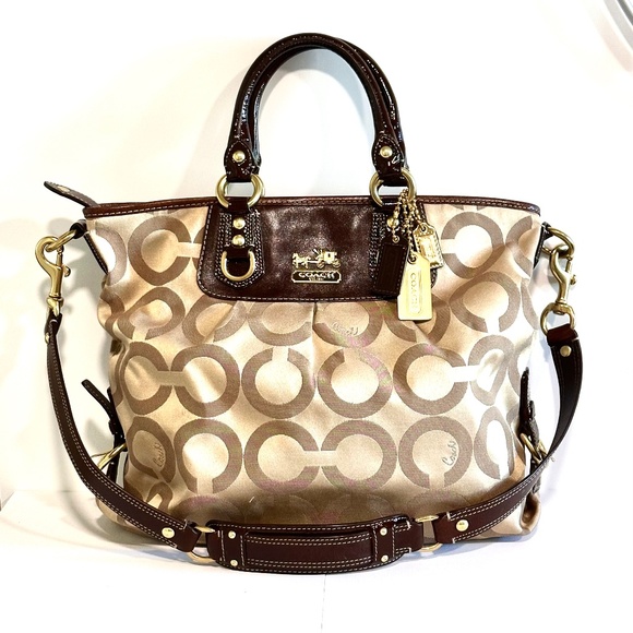 Coach | Bags | Coach Madison Op Art Large Lindsey Satchel | Poshmark